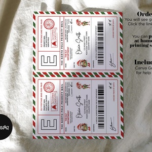 Custom Elf Mail Shipping Label Template Elf Mail Arrival Box Label ...