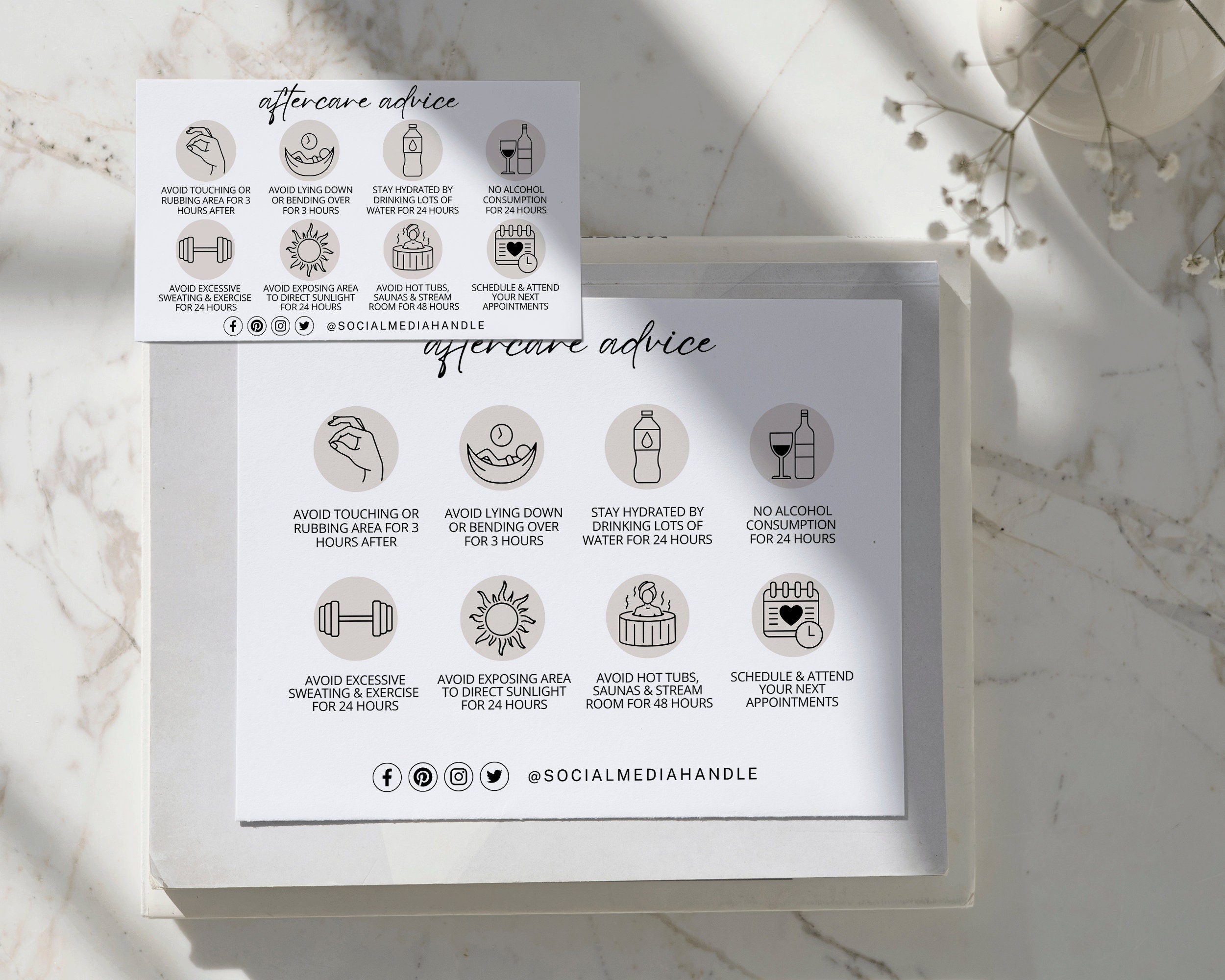 Botox Filler Aftercare Card Aesthetic Beauty Care Botox Care Card ...