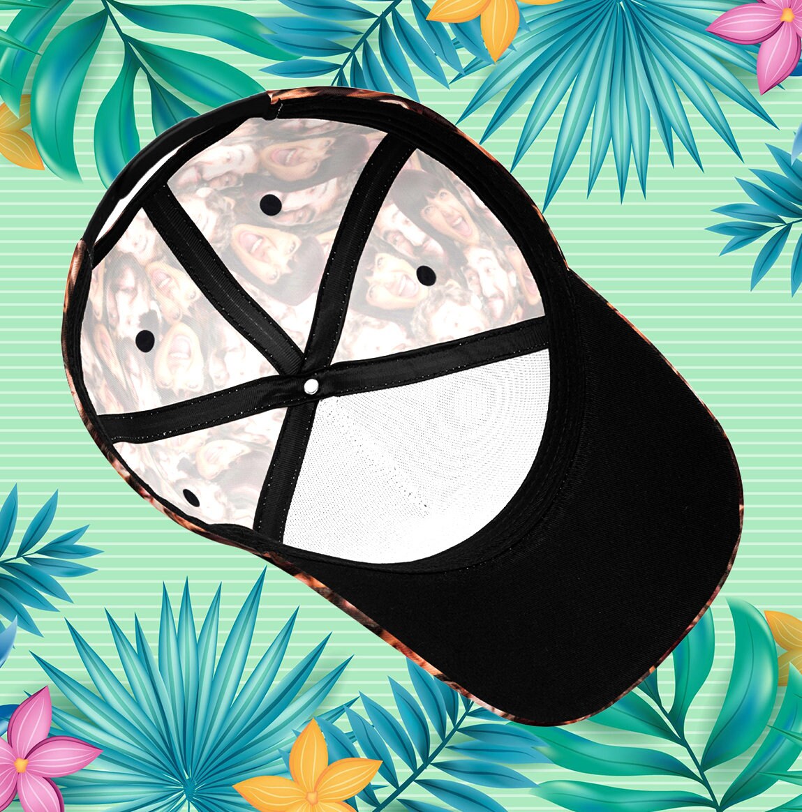 CUSTOM SNAPBACK CAP. Face Mashup. Any Face Allover Hat. Personalised ...