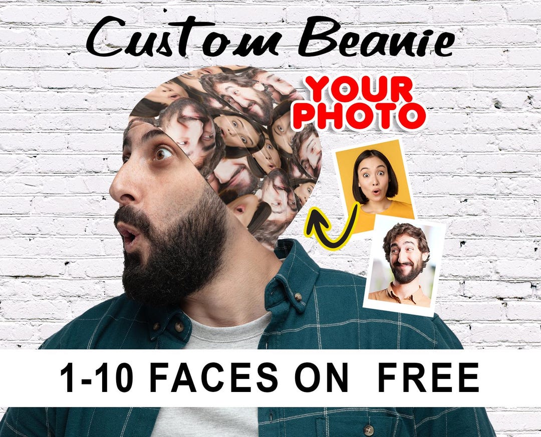 Custom Beanie Face Hat, Custom Face Photo Summer Hat. Personalized ...