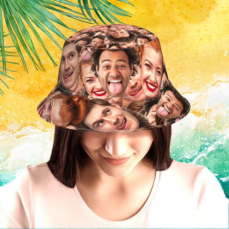 Custom Face Bucket Hat. Custom Face Photo Summer Hat. Personalised ...