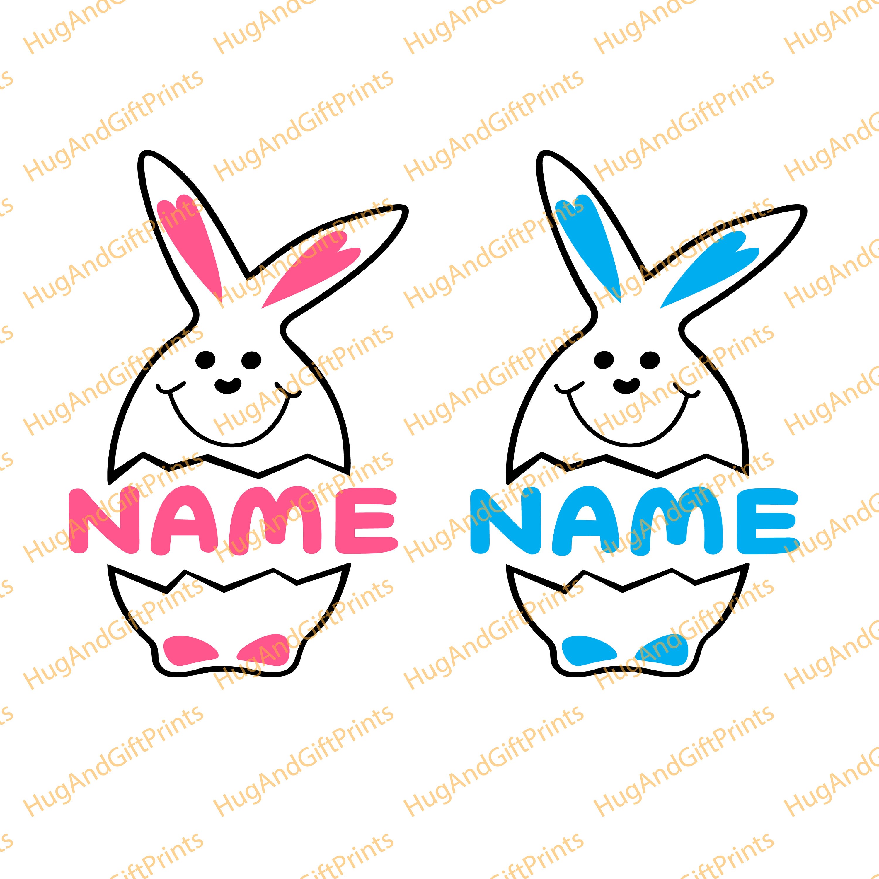 Easter Bunny SVG Easter Name Tag SVG Cute Bunny Boy & Girl - Etsy