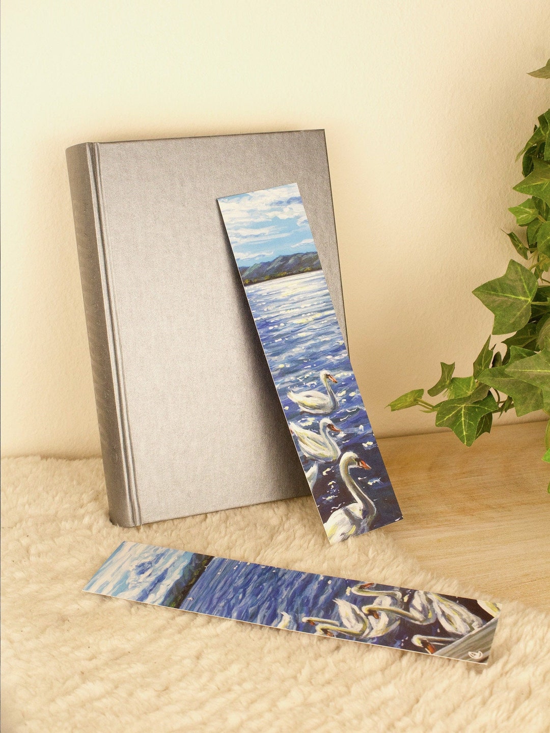 Set of 2 Bookmarks swan Lake Art Print by Kim Kieffer - Etsy