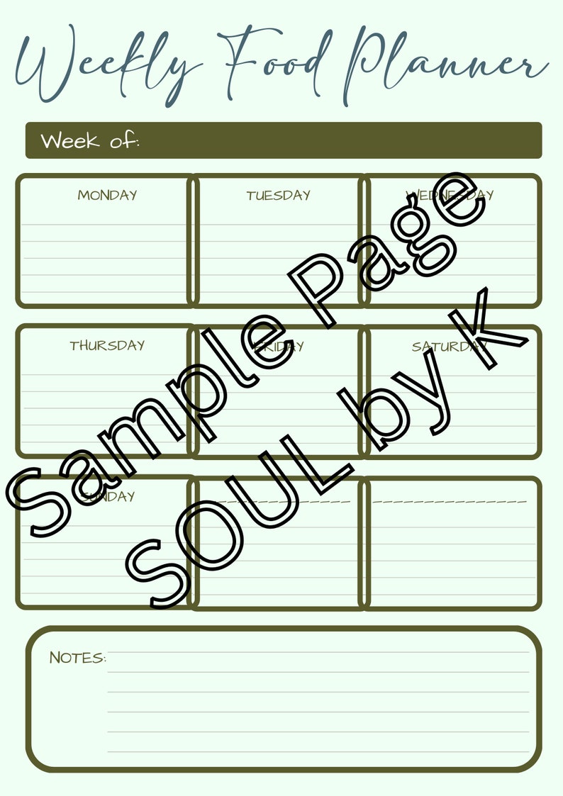 Printable DAILY FOOD PLANNER! - Etsy