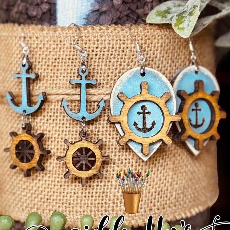 Anchor Earrings - Etsy