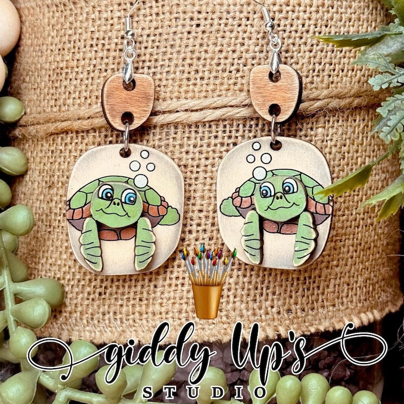 Turtle Statement Earrings - Etsy