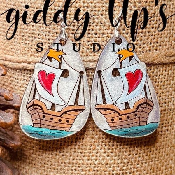 Pirate Ship Earrings - Etsy