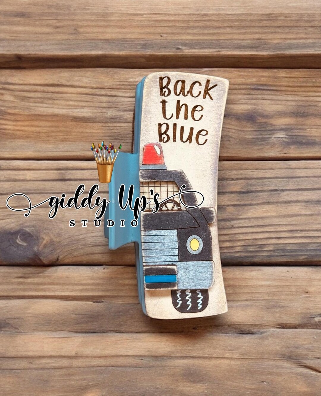 Police Back the Blue Hair Clip SVG Support the Blue Line Laser File ...