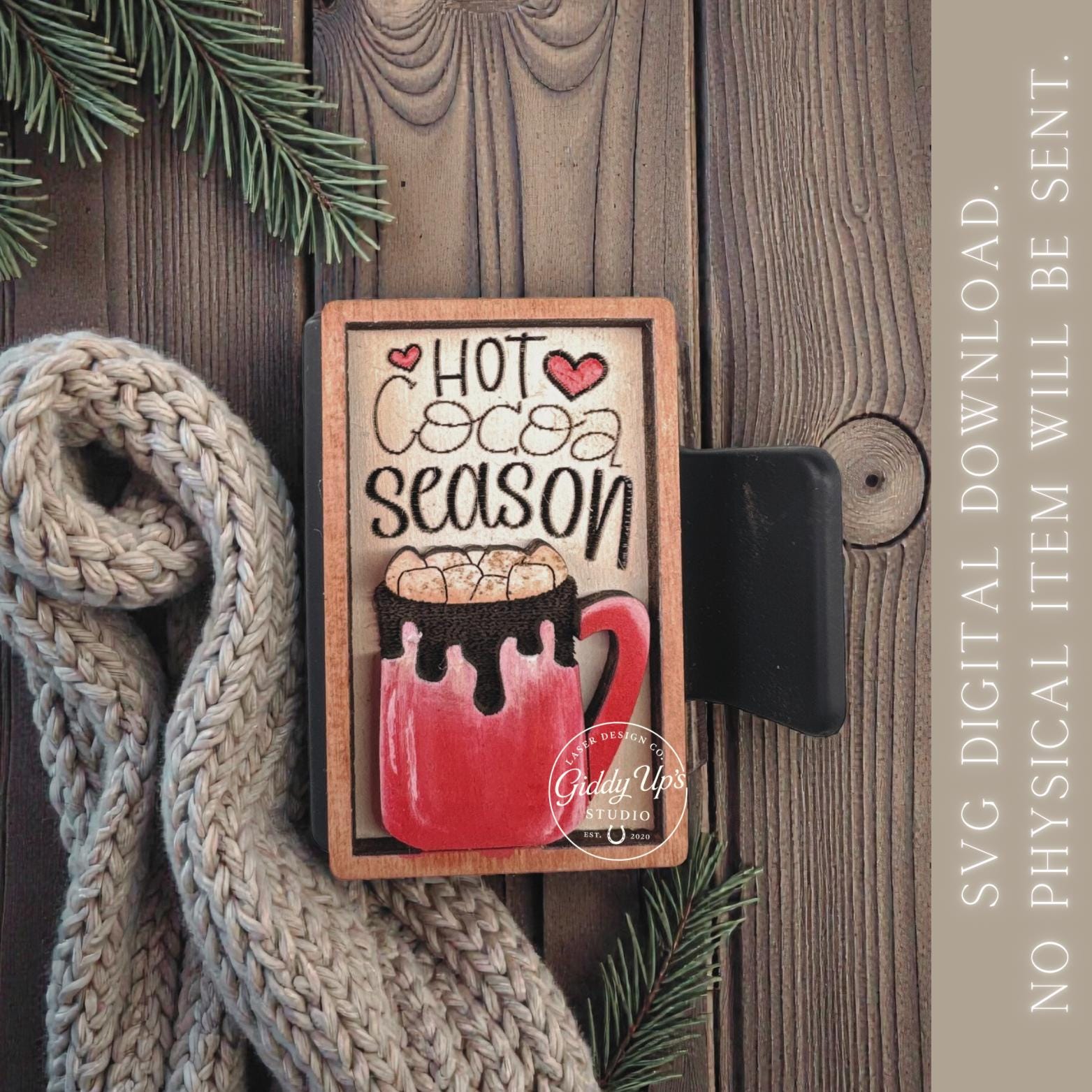 Hot Cocoa Hair Clip SVG File: 2" Christmas Festive Design - Etsy