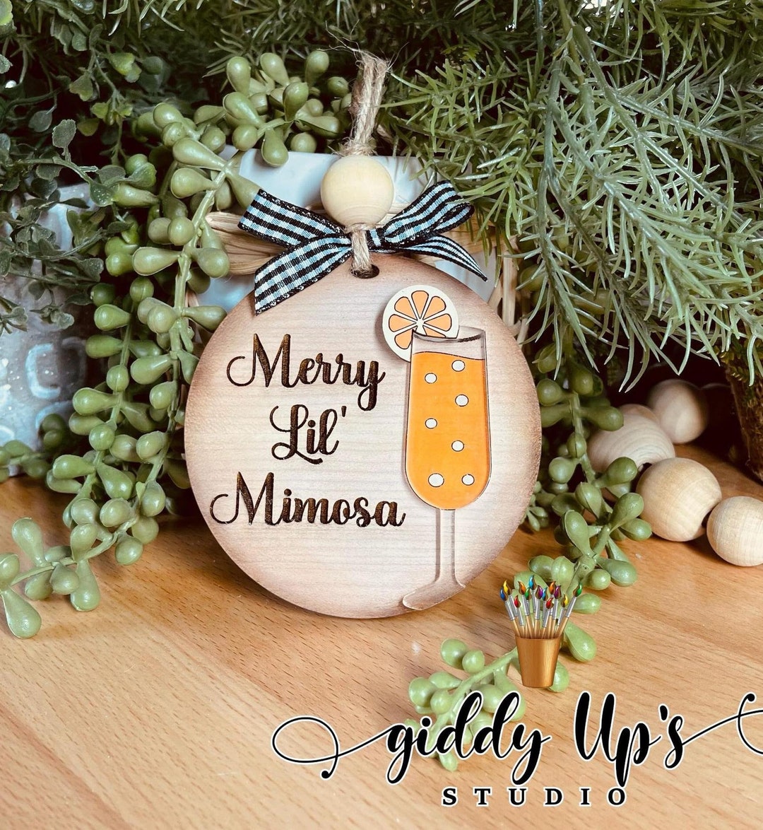 Mimosa Christmas Ornament SVG | Mimosa SVG File | Glowforge Christmas ...