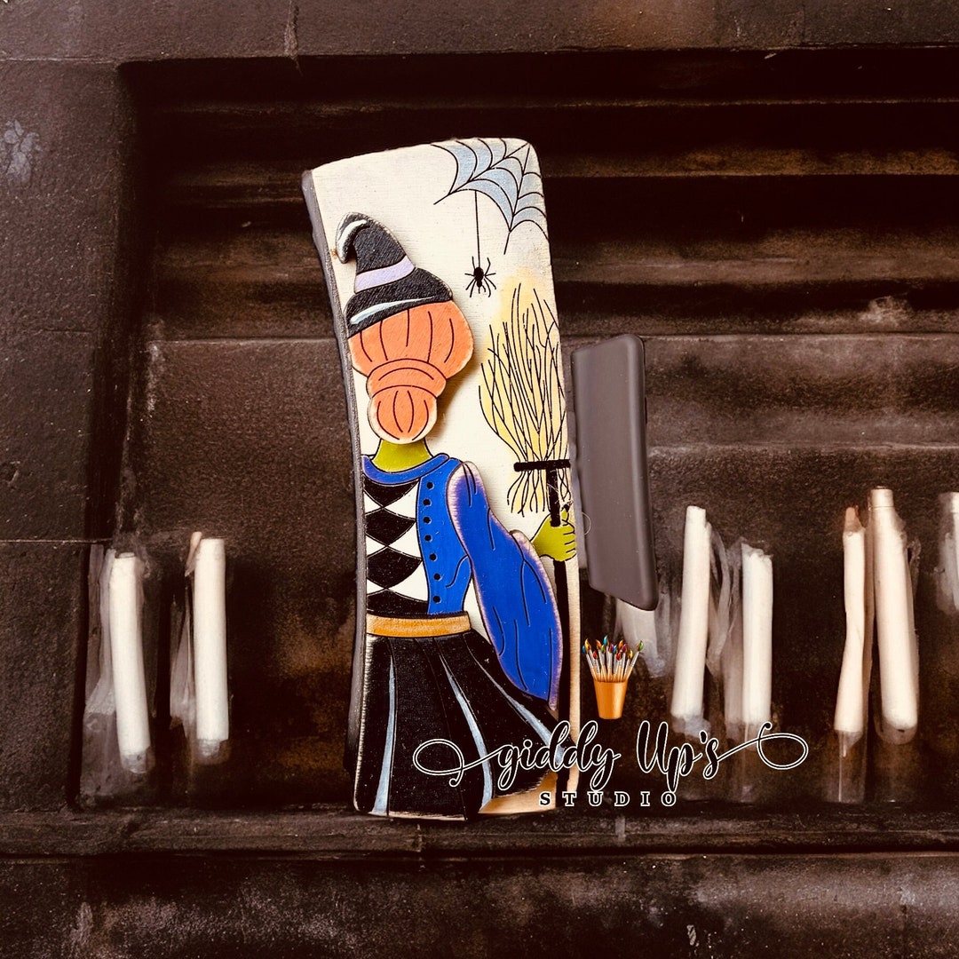 Spooky Broom Witch SVG Hair Clip Glowforge Halloween Hair Clip SVG ...