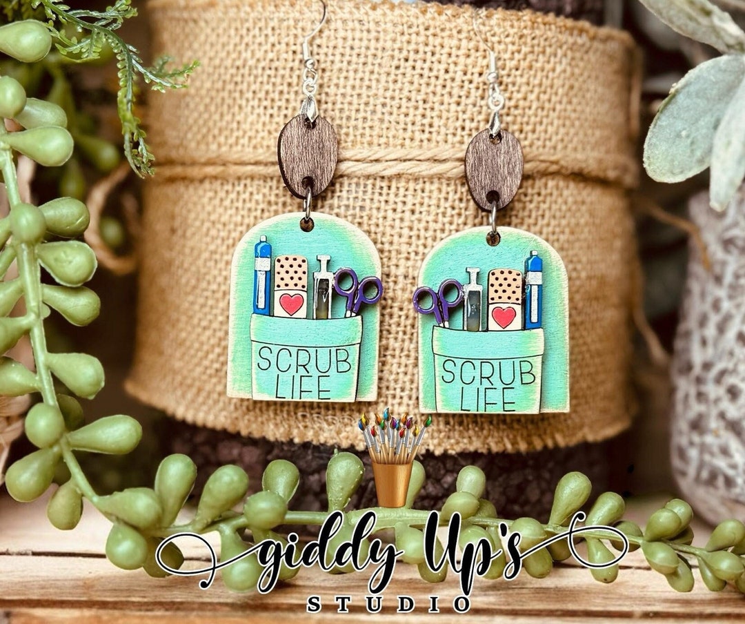 Nurse Earring SVG: Personalized Medical Earrings Laser Cut File - Etsy