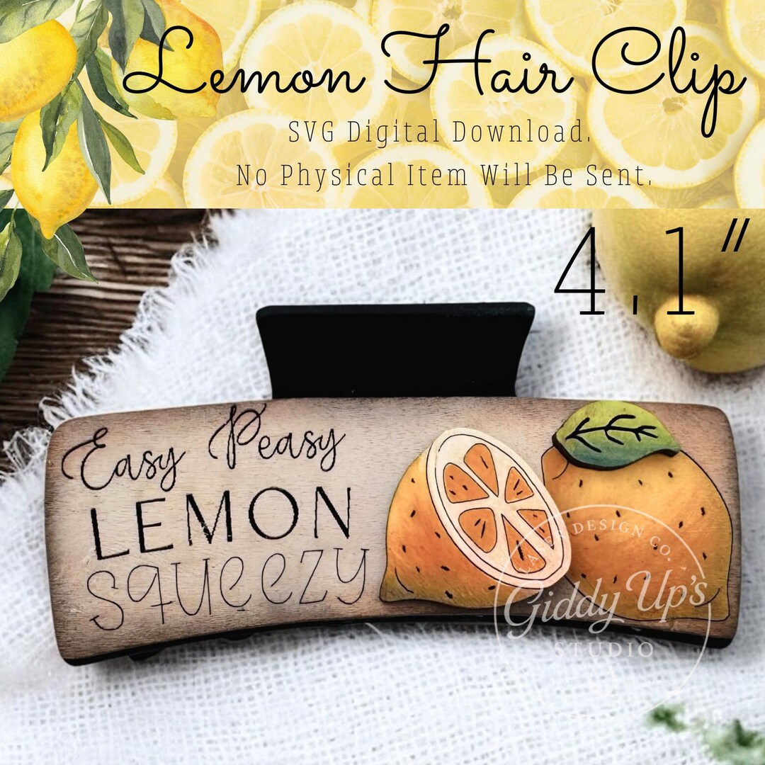Lemon Hair Clip SVG File: Laser Cut Design, Summer Craft - Etsy