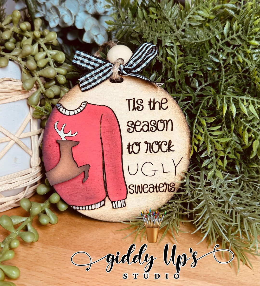 Ugly Sweater Ornament SVG File | Glowforge SVG File for Christmas ...