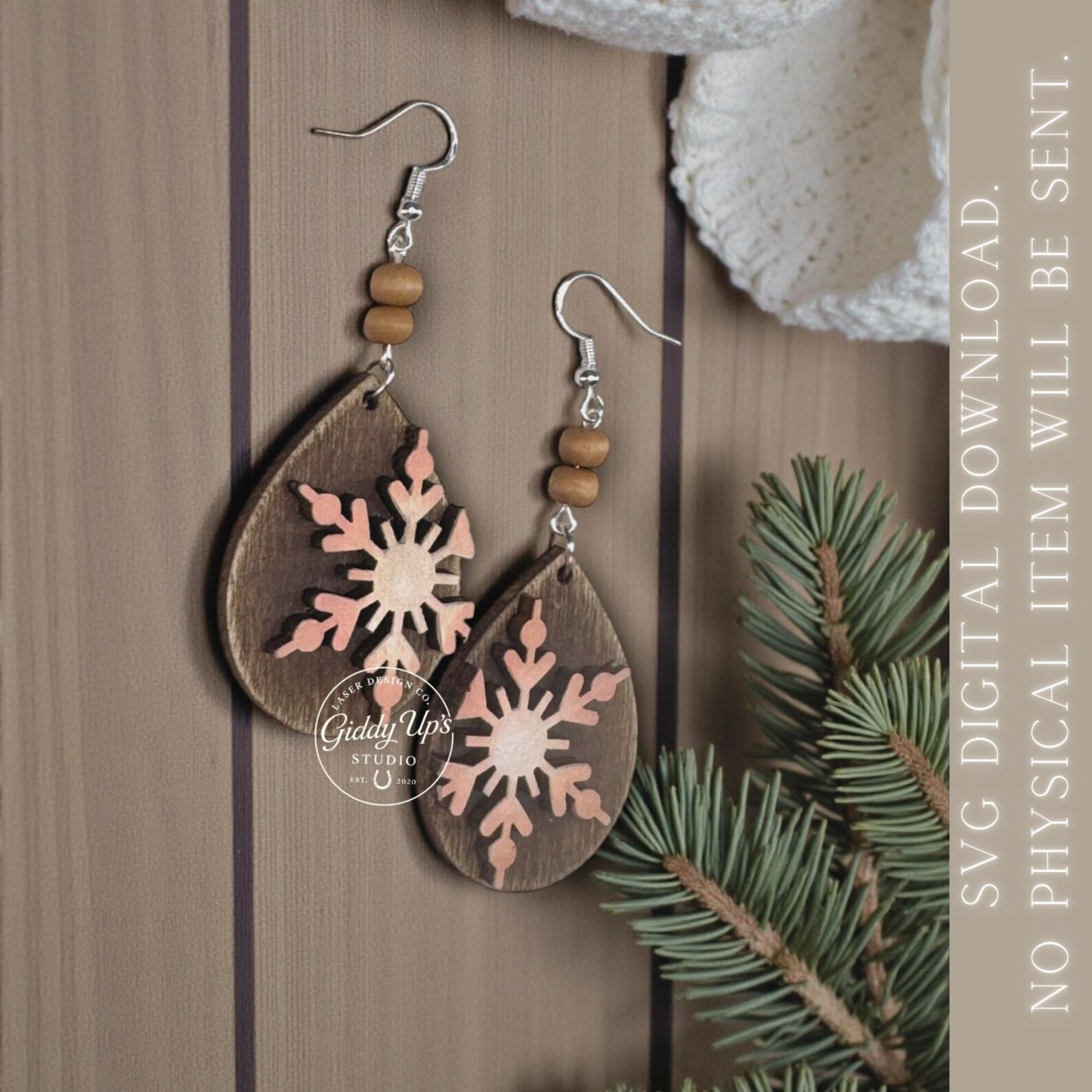 Snowflake Earring SVG File: Christmas Winter Earrings (glowforge File ...