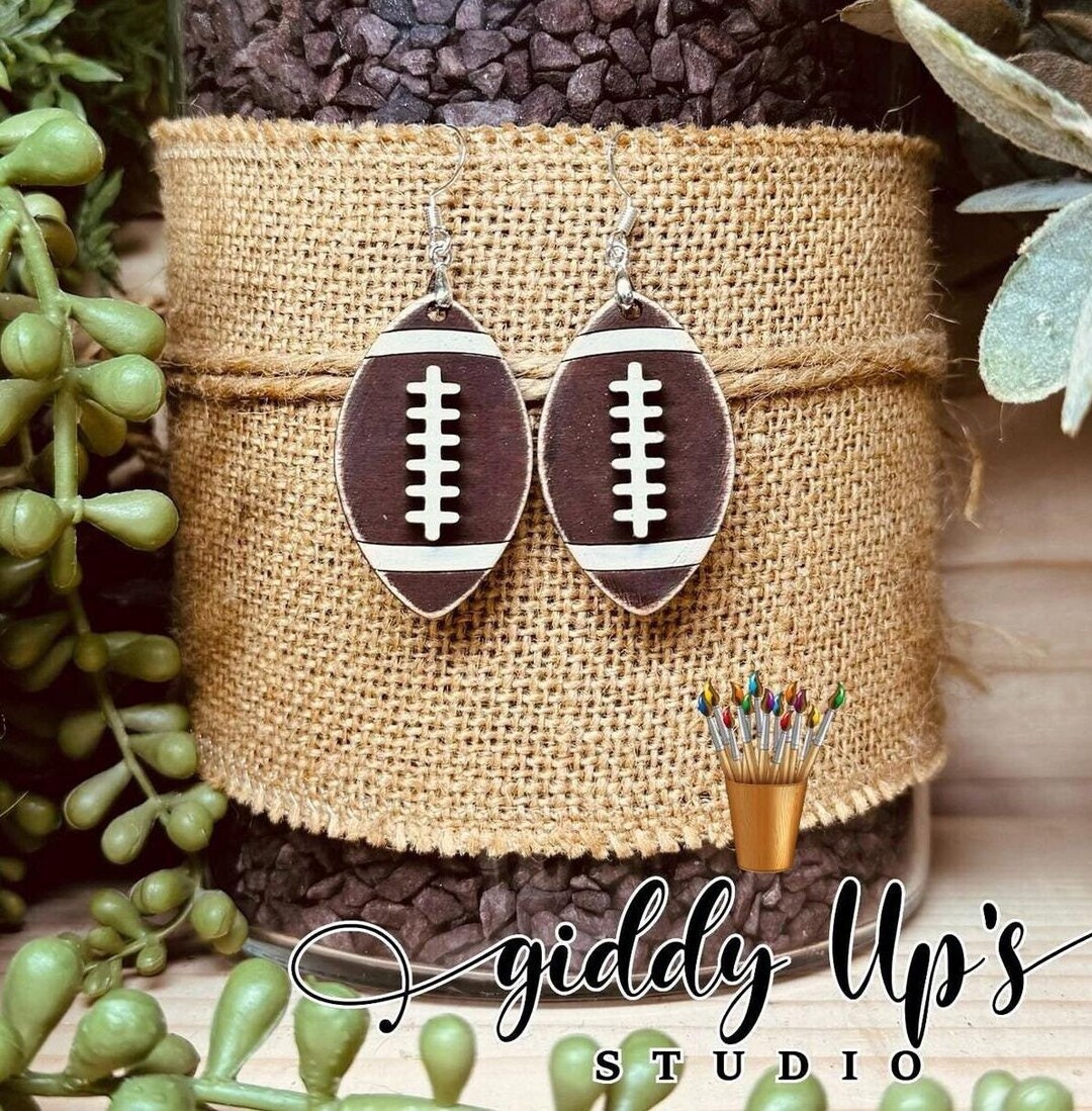 Football Earrings SVG Laser Cut File | Glowforge Sport SVG Files ...