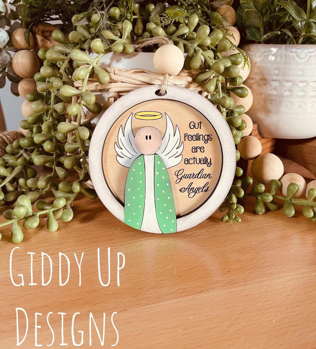 Gurdian Angel Ornament SVG File | Christmas Glowforge Angel Ornament ...