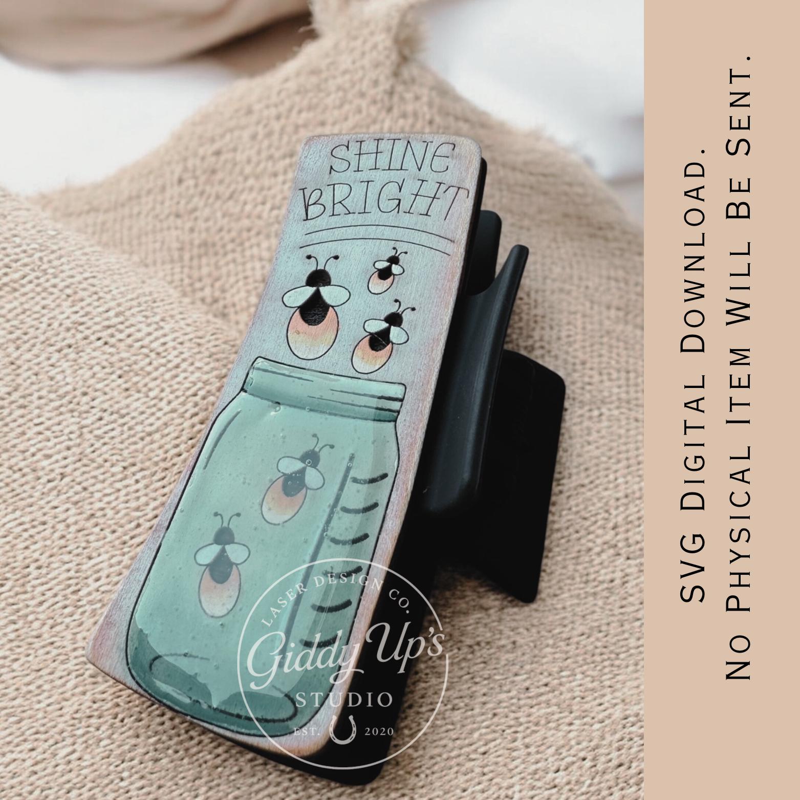 Firefly Hair Clip SVG File: Glowforge Laser Cut Design - Etsy