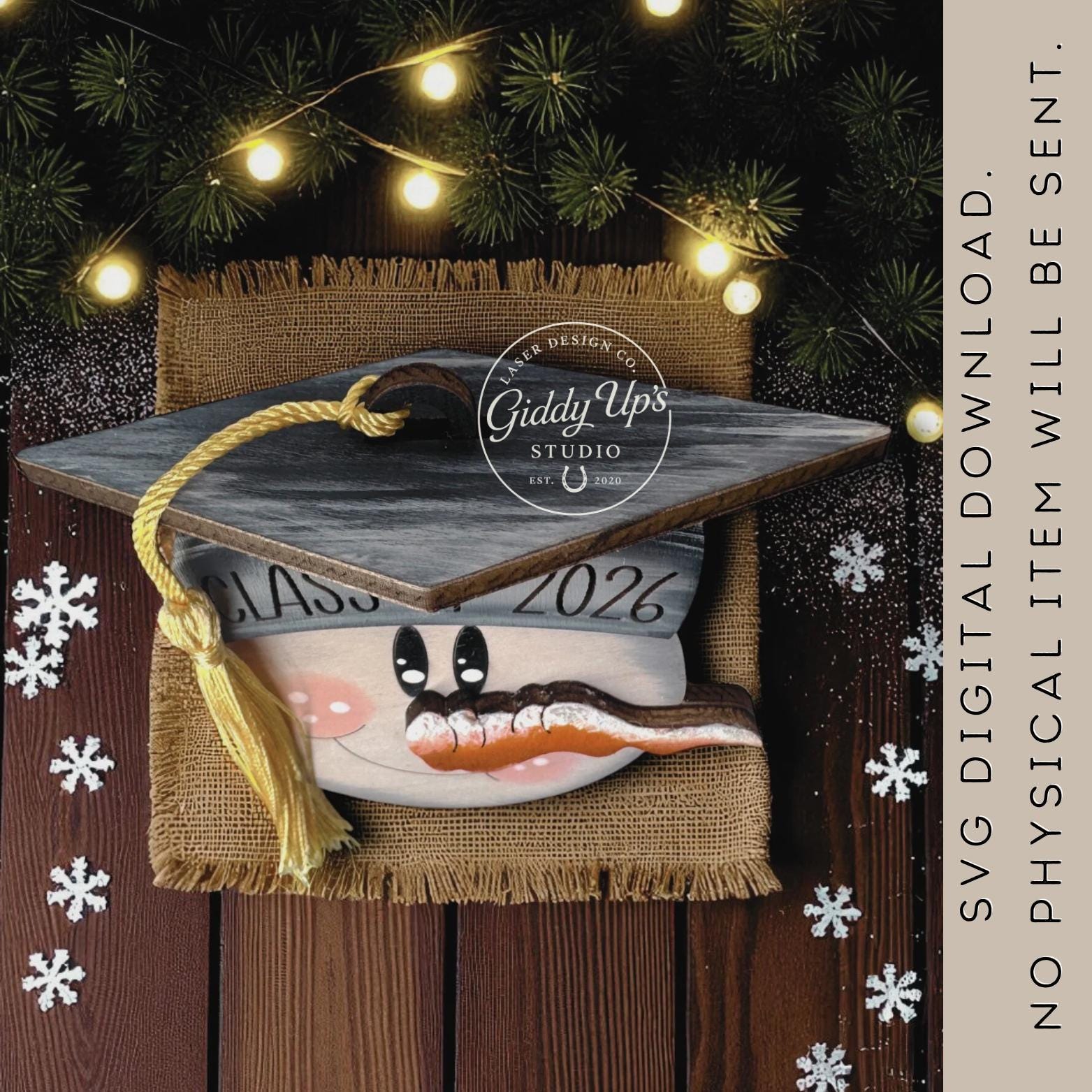 Graduation Snowman Christmas Ornament SVG File - Glowforge Laser Cut ...
