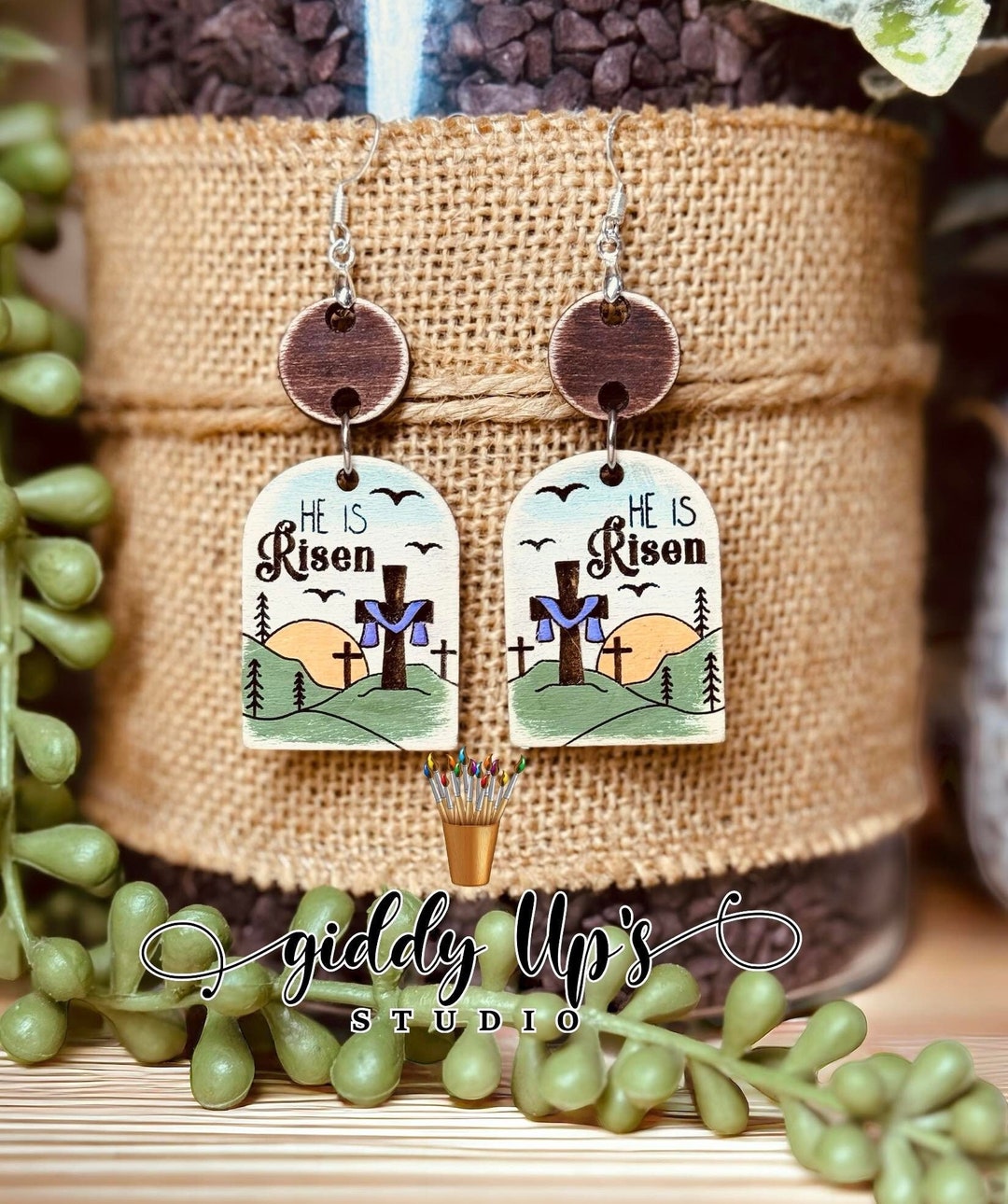 HE is Risen Earring SVG Laser Cut File Easter Earrings Glowforge SVG ...