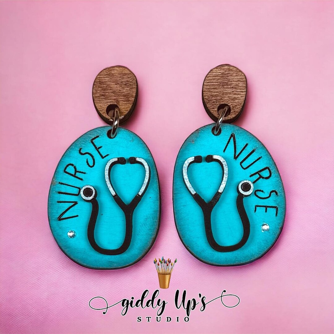 Nurse Earrings SVG Laser Cut Files Nurse Life Earring SVG File ...