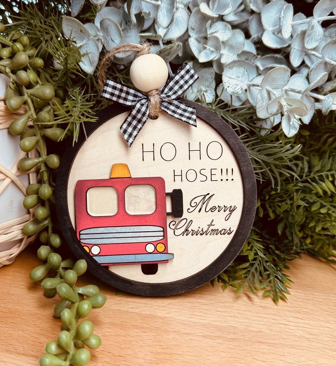 Fire Fighter Ornament SVG | Fireman Christmas Ornament SVG | Glowforge ...