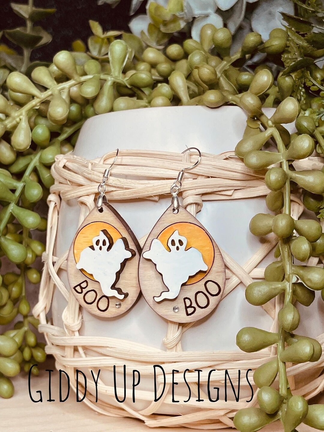 Ghost Earring SVG File Halloween SVG Files Glowforge Happy Halloween ...