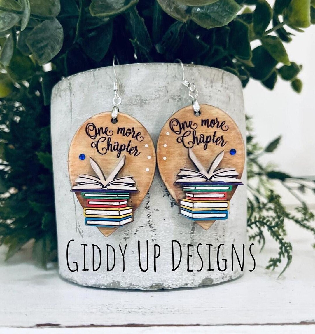 Reader Book Earrings SVG File | Laser Cut Design - Etsy