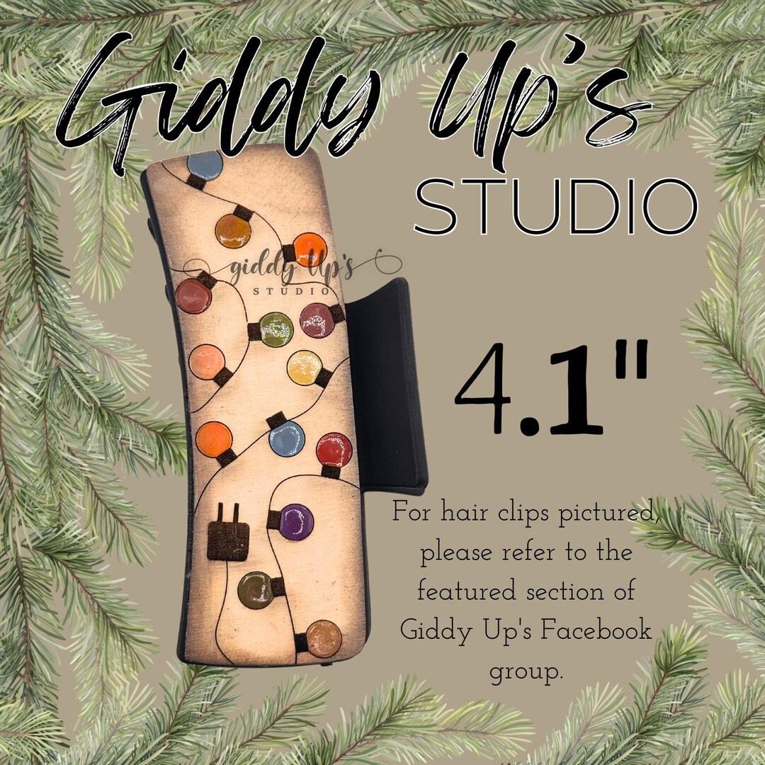 Christmas Light Hair Clip SVG: Laser Cut File for 4" Clips - Etsy