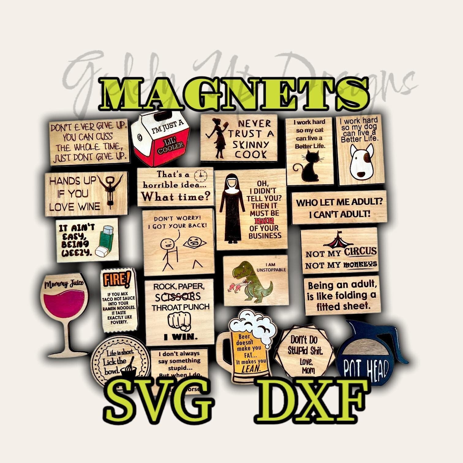 Funny Magnet SVG File Bundle: Laser Cut Designs (digital Download) - Etsy