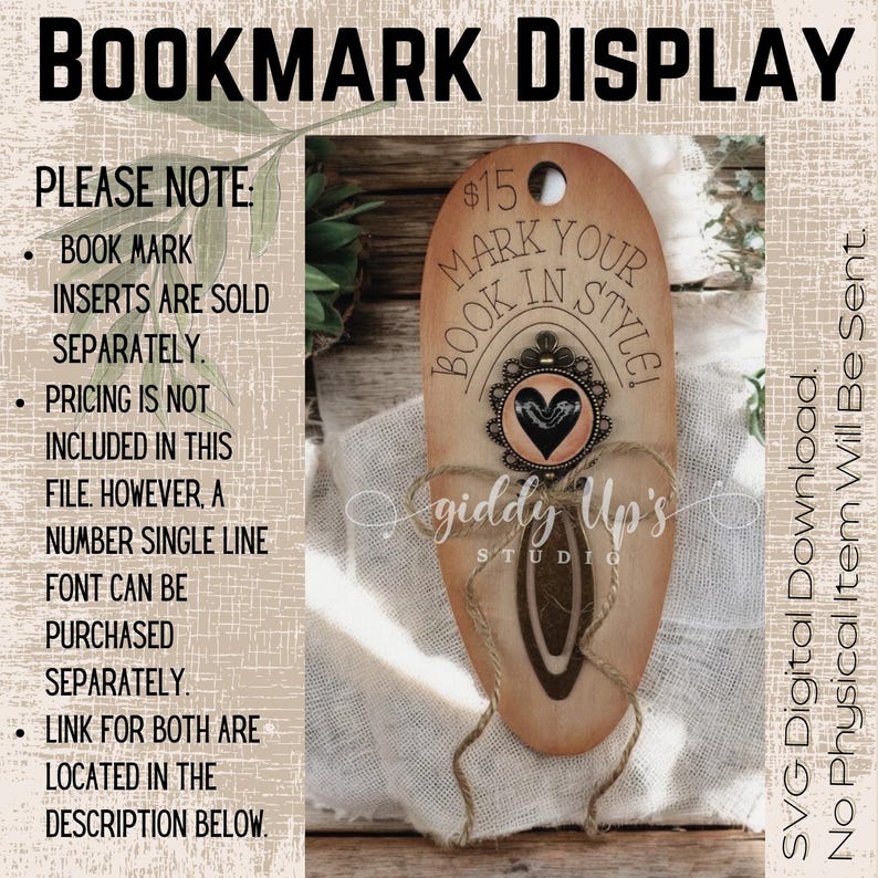Bookmark Display Stand SVG File: Glowforge Laser Cut - Etsy