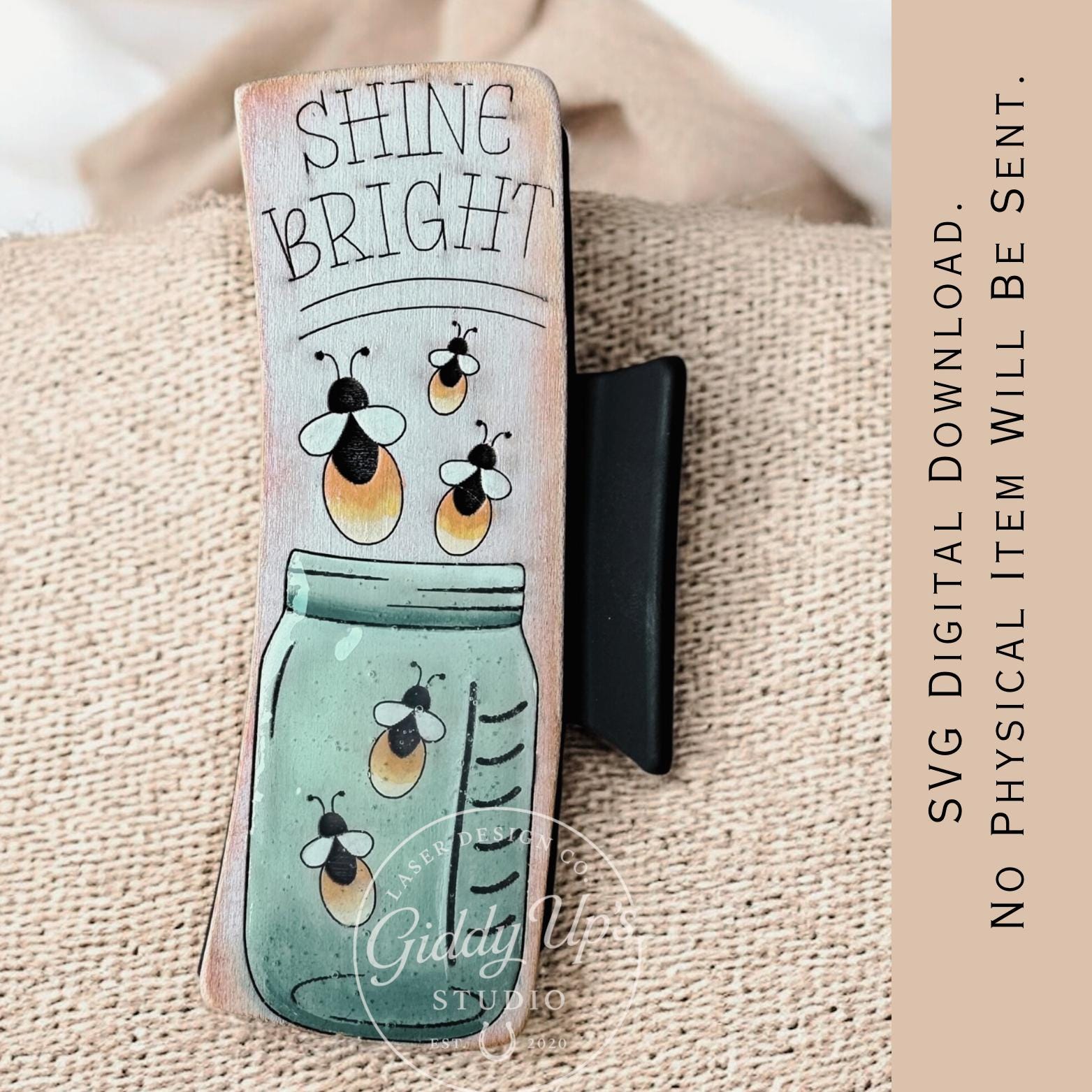 Firefly Hair Clip SVG File: Glowforge Laser Cut Design - Etsy
