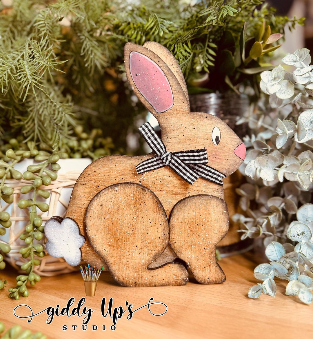 Easter Bunny Shelf Sitter SVG | Laser Cut File | Glowforge Easter SVG ...