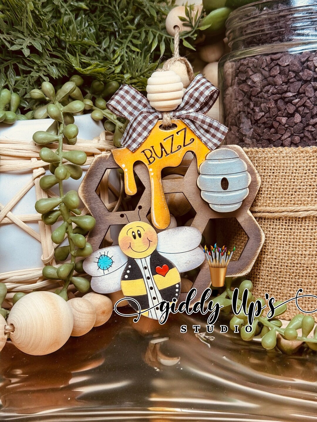 Bee Merry Ornament SVG File | Christmas Glowforge Laser Cut File Design ...