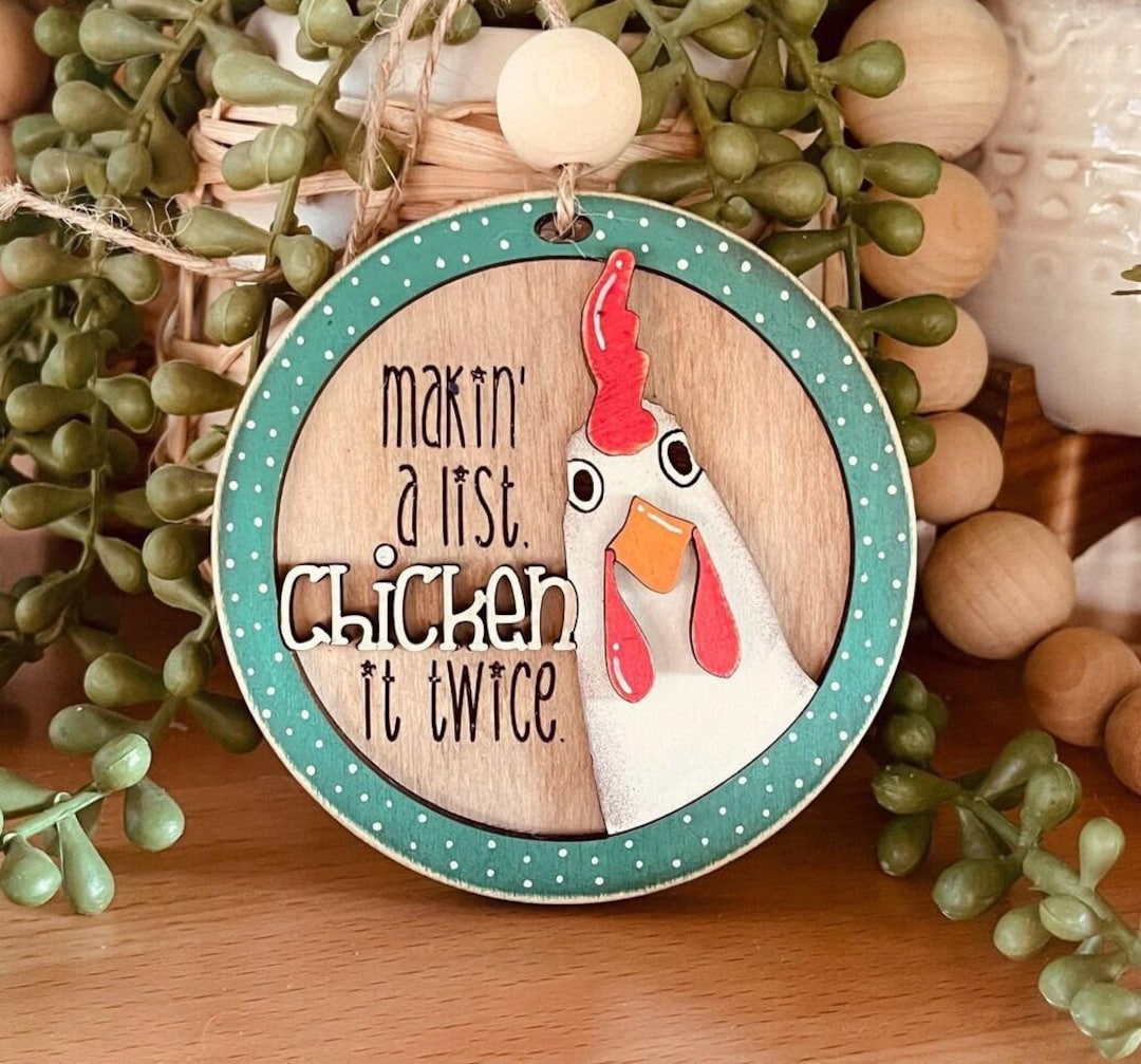 Chicken Christmas Ornament SVG File | Glowforge Laser Cut File - Etsy