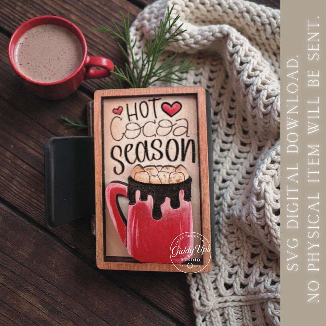 Hot Cocoa Hair Clip SVG File: 2" Christmas Festive Design - Etsy