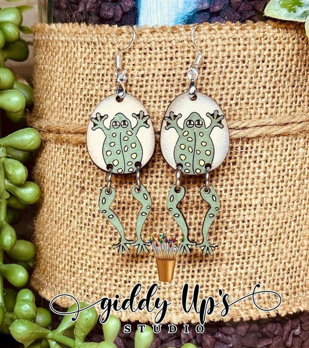 Frog Leg Dangle Earring SVG: Laser Cut File - Etsy
