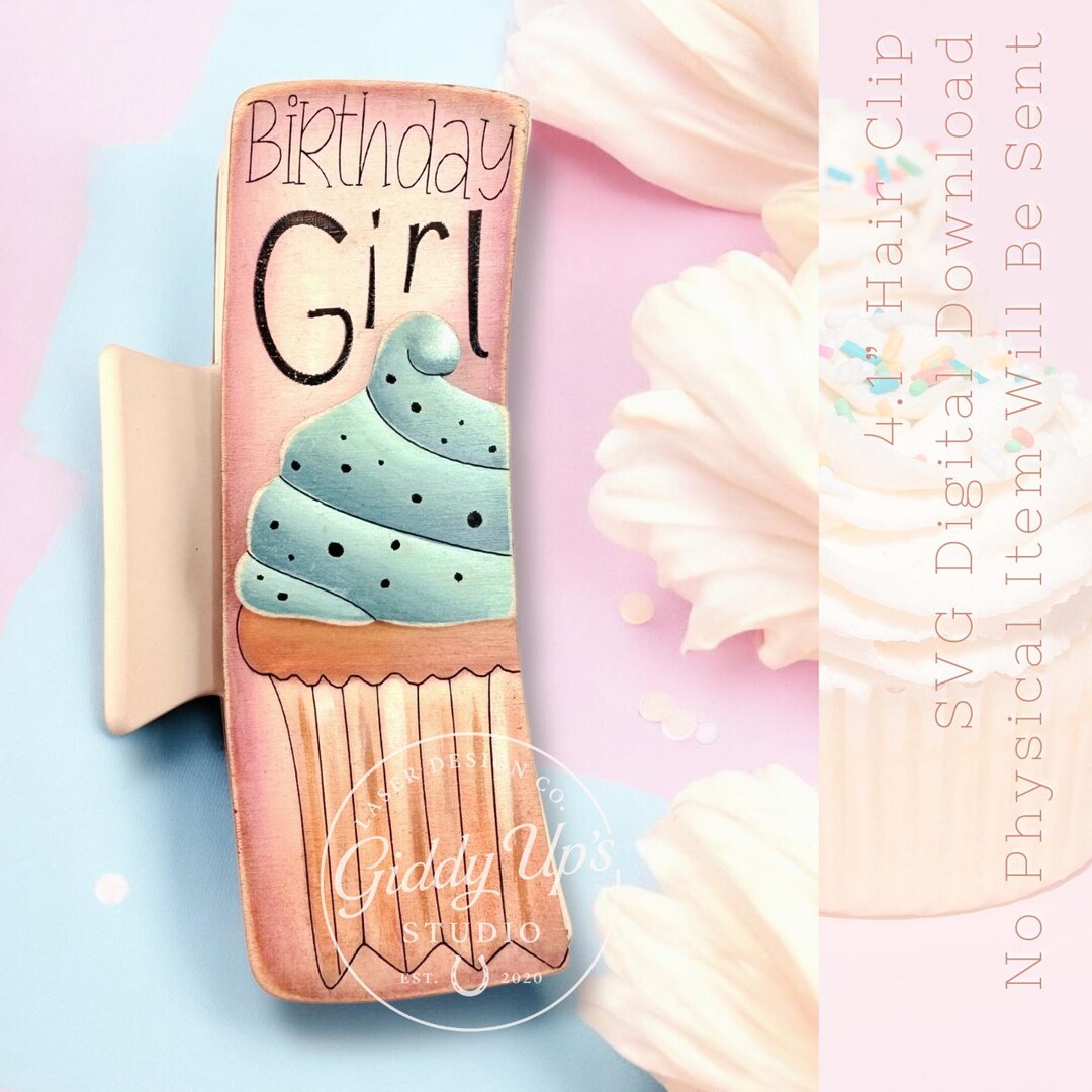 Birthday Girl Hair Clip SVG File: Laser Cut Design - Etsy