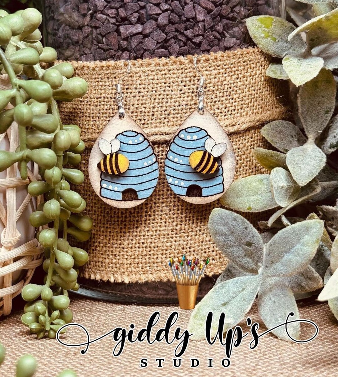 Beehive Earring SVG: Laser Cut File (glowforge) - Etsy