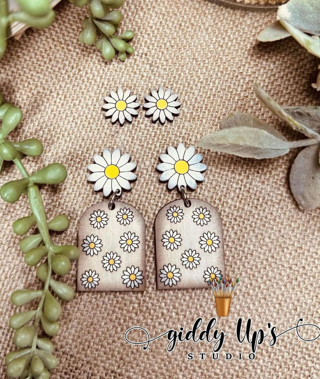 Daisy Earring Bundle SVG Laser Cut File | Shasta Daisy SVG Files ...