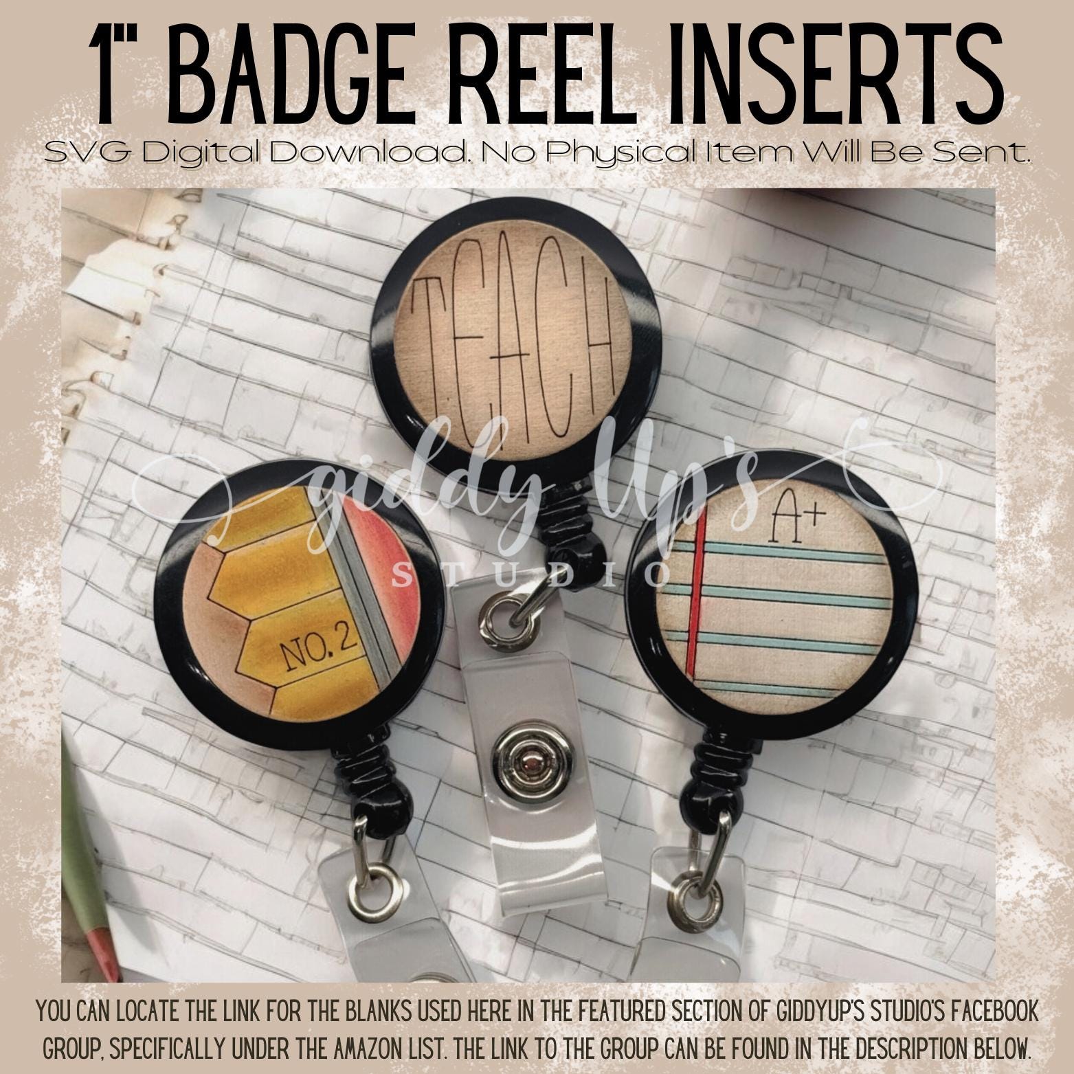 Teacher Bangle and Badge Reel SVG File: Laser Cut Design (digital ...