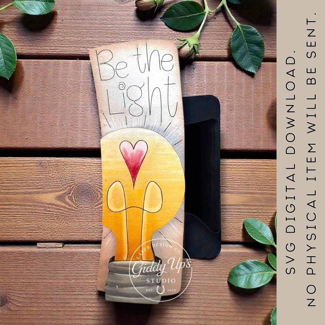 Be the Light Hair Clip SVG File: Laser Cut Design | 4" Instant Download ...