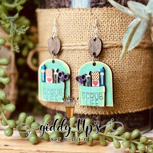 Nurse Earring SVG: Personalized Medical Earrings Laser Cut File - Etsy