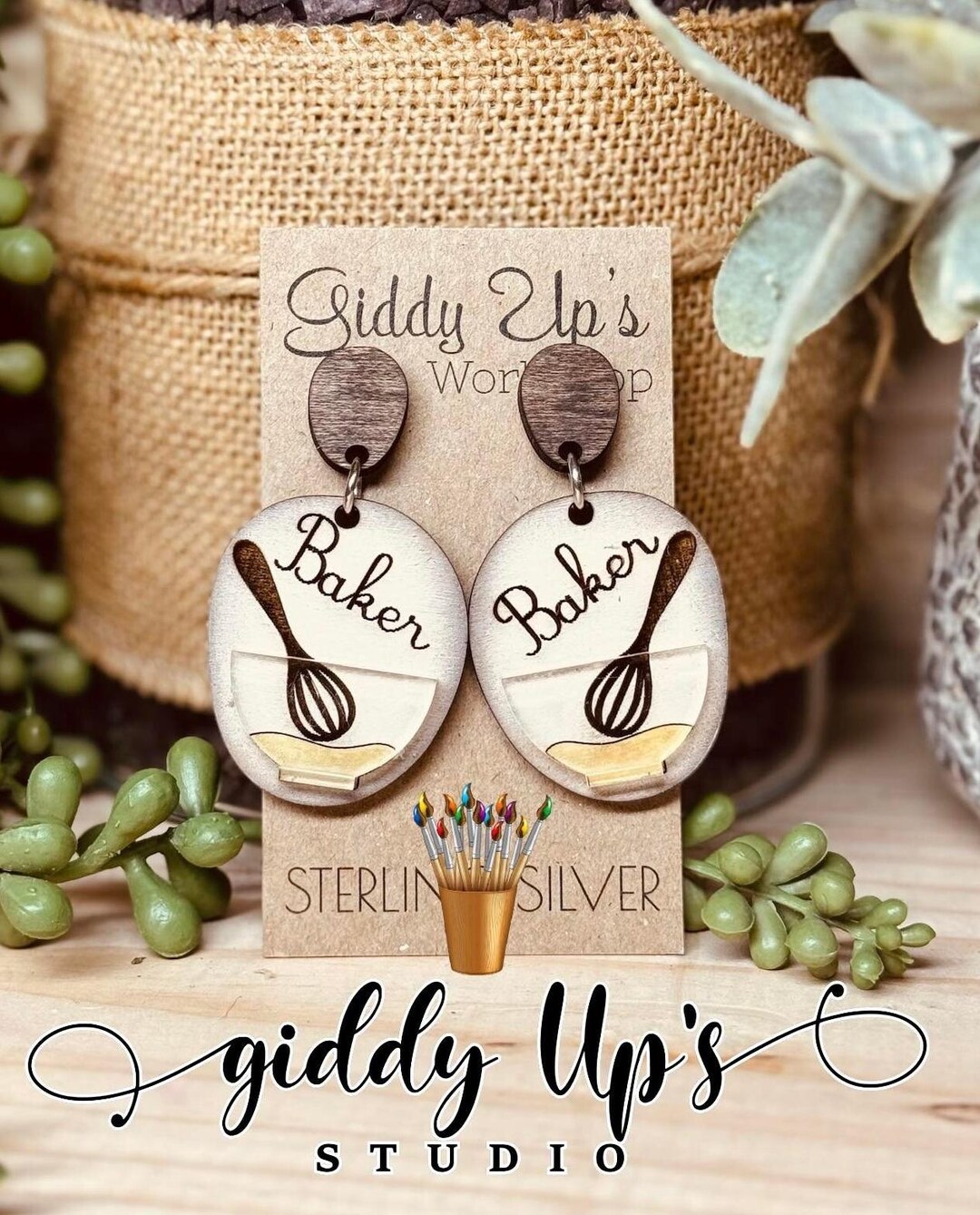 Baker Baking SVG Earring File | Bakery | Cooking Earrings SVG File ...