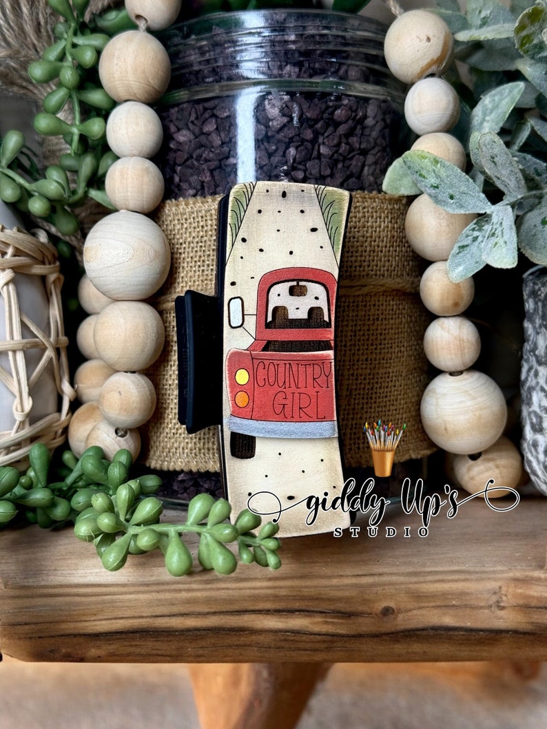 Country Girl Truck Hair Clip SVG File for Claw Clips - Etsy