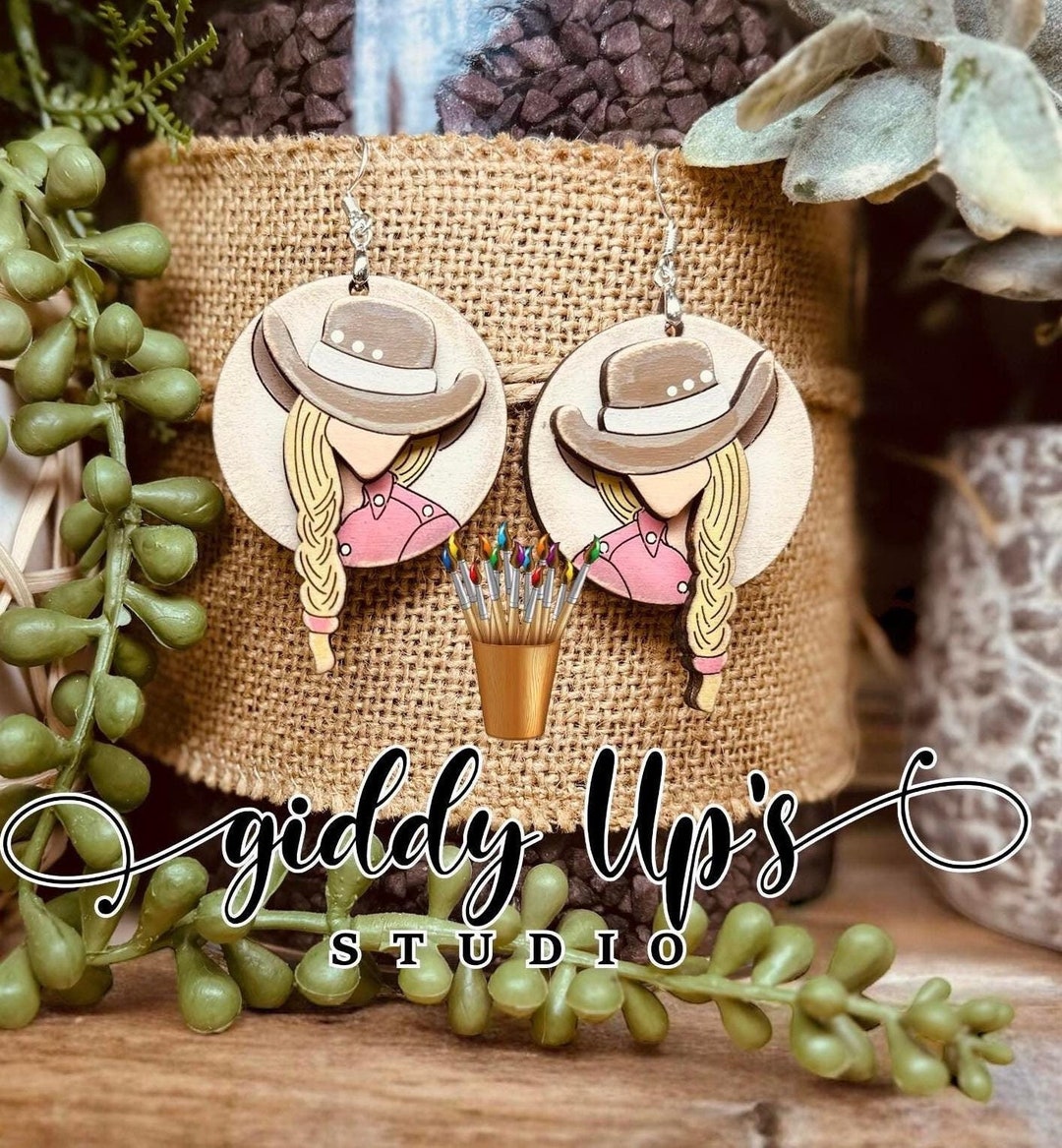 Cowgirl Earring SVG Laser Cut File: Western Design - Etsy