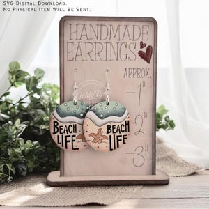 Beach Earring SVG Laser Cut File: Ocean Digital Download - Etsy