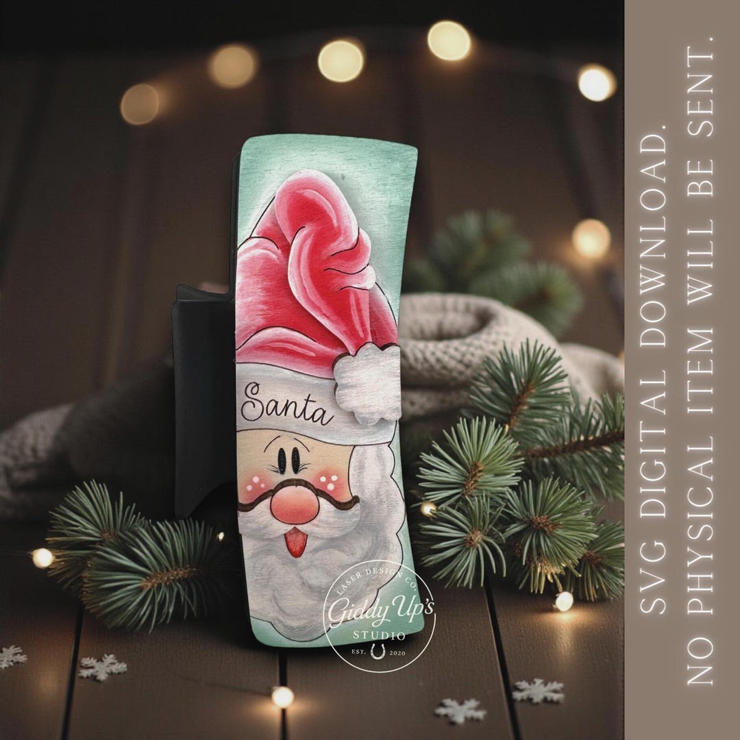 Santa Hair Clip SVG Design: Christmas Claw Clip File | Giddyupsstudio ...
