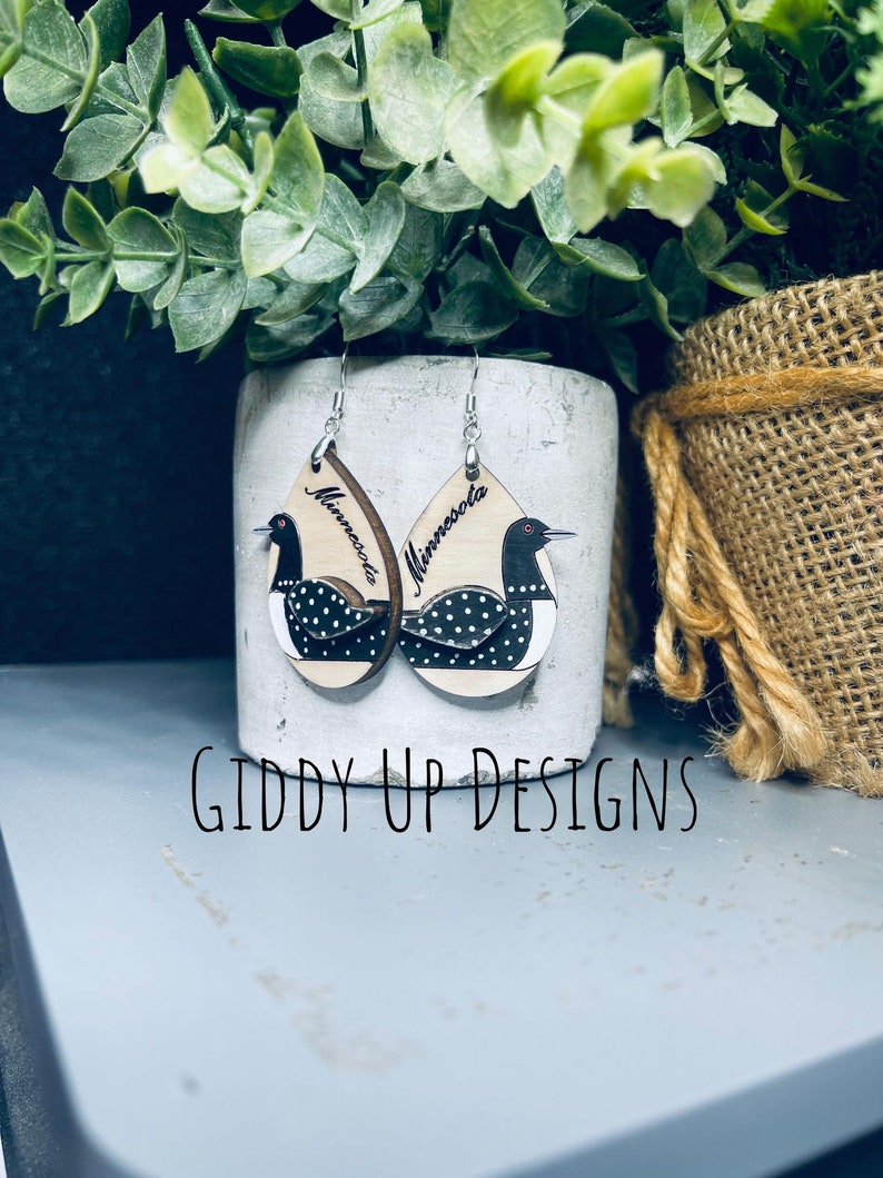 Minnesota Loon SVG Earring File: Laser Cut Design (digital Download) - Etsy