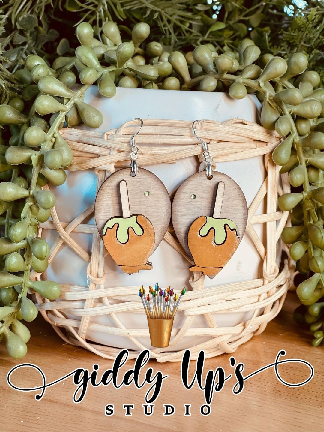 Apple Earring SVG File Caramel Candy Apple Earring SVG Design Holiday ...